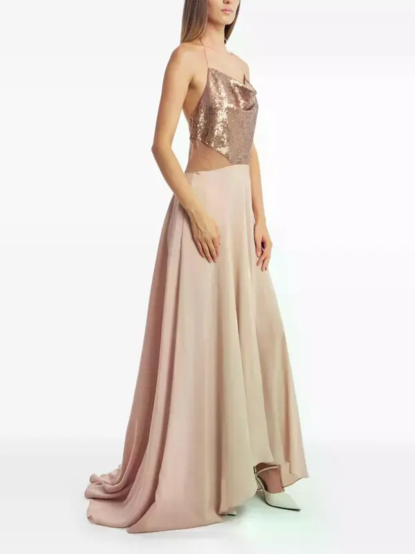 IRINA SCHROTTER Seyan Sequin-embellished Halterneck Maxi Dress