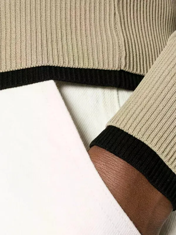 TOTEME Ribbed Knit Turtleneck Sweater With Contrast Trim