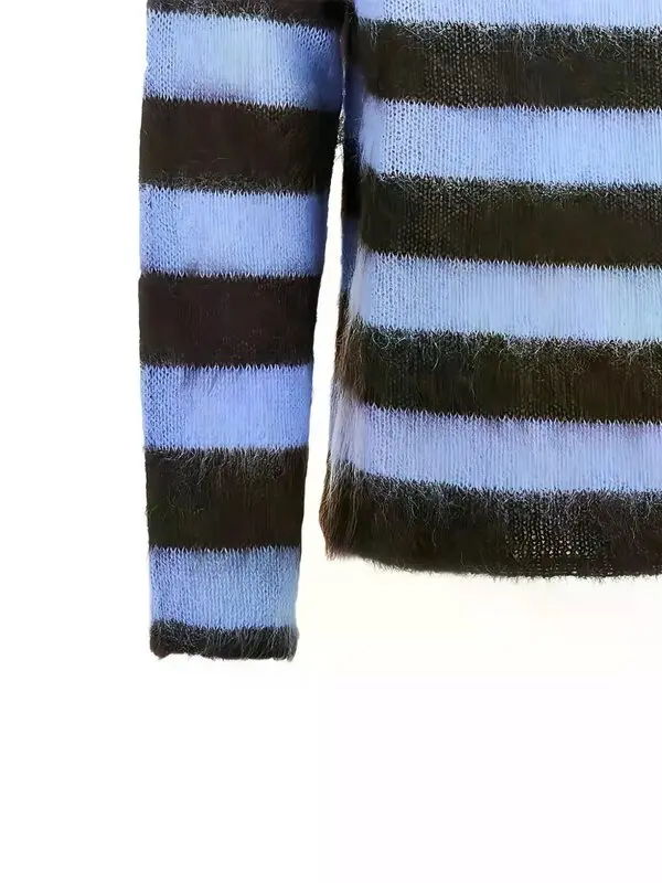 Emporio Armani Striped Mohair-blend Sweater