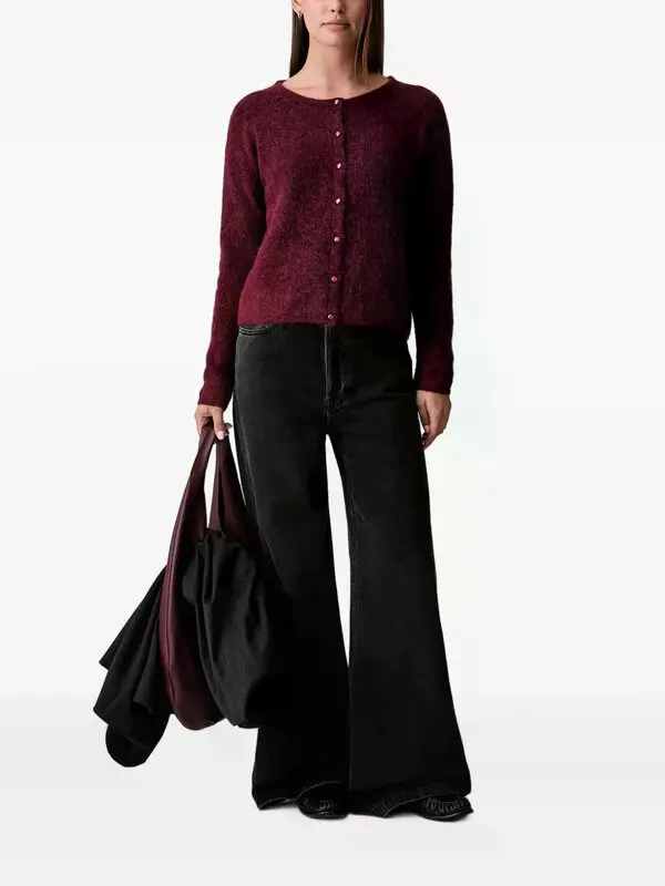 MOS MOSH Brushed Button-front Cardigan