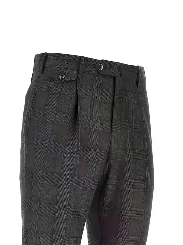PT TORINO Check-pattern Pleated Trousers