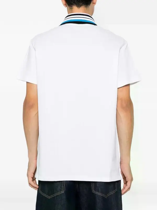 Loewe Anagram-embroidered Striped-collar Polo Shirt