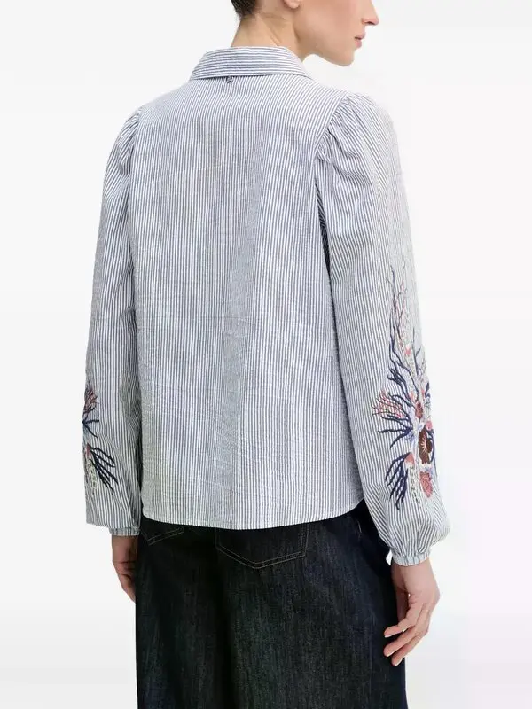 MOS MOSH Ciu Embroidered Striped Shirt