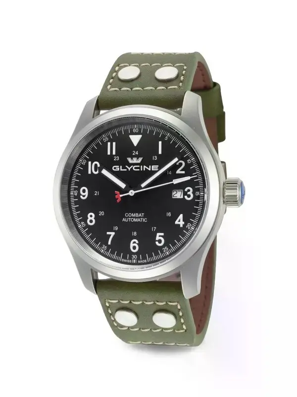 GLYCINE Combat Field Automatic Watch With Dial And Leather Strap