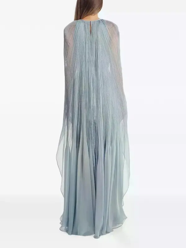 IRINA SCHROTTER Maribel Plissé-effect Belted Maxi Dress