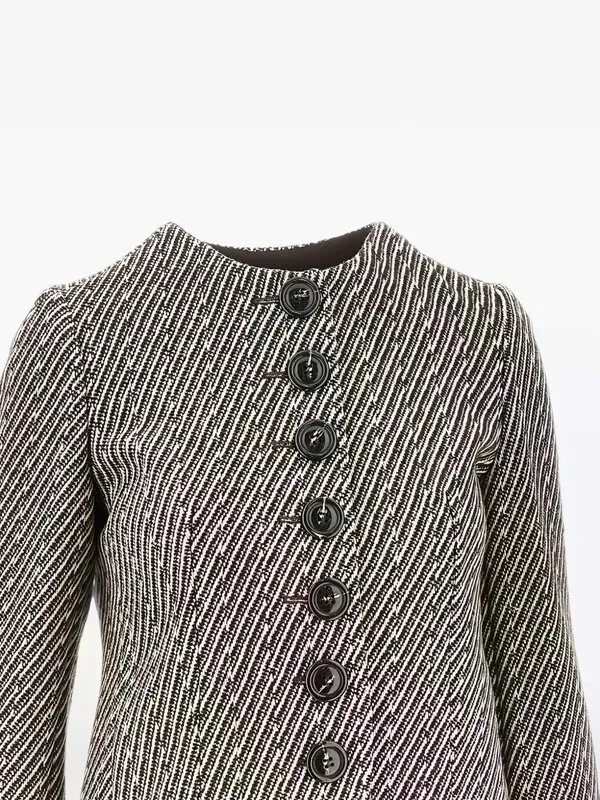 Emporio Armani Diagonal Stripe Button-up Jacket - Brown