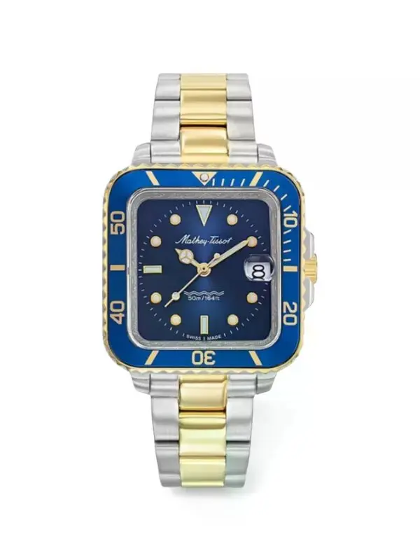 MATHEY TISSOT Mathy Vintage Square 34mm Watch - Blue