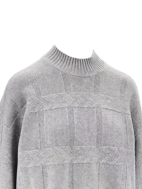 Emporio Armani Grid-pattern Mock-neck Sweater