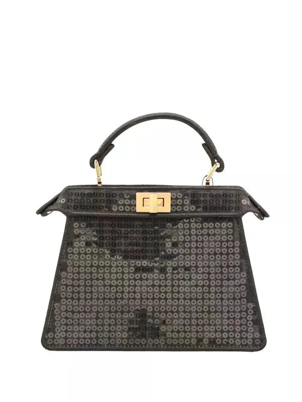 Fendi Petite Sequin And Canvas Peekaboo Iseeu Satchel