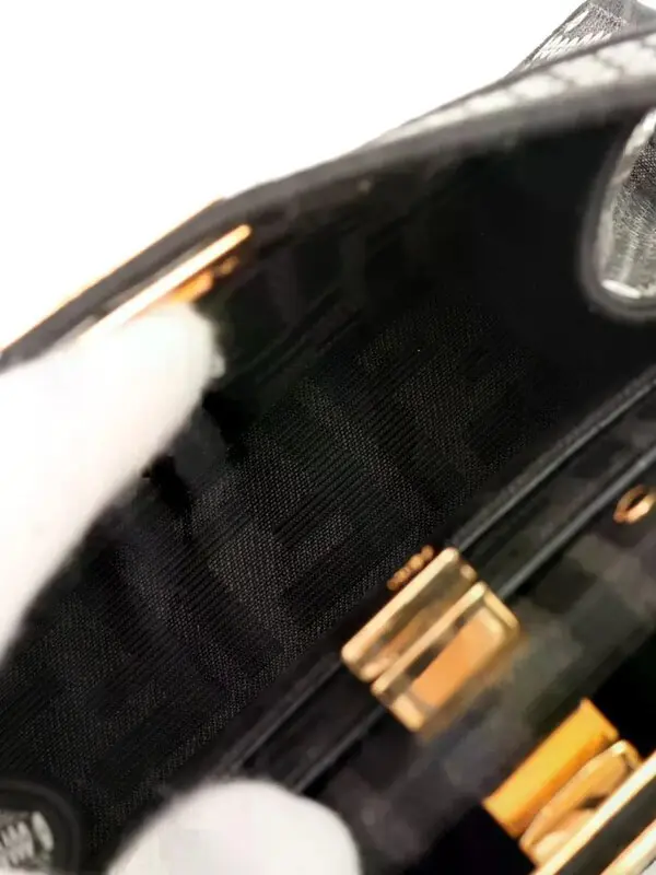 Fendi Petite Sequin And Canvas Peekaboo Iseeu Satchel