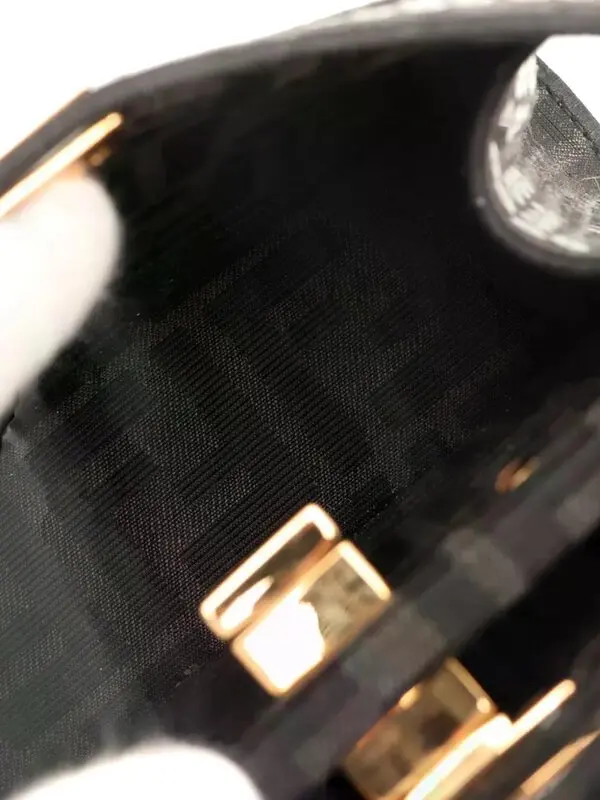 Fendi Petite Sequin And Canvas Peekaboo Iseeu Satchel