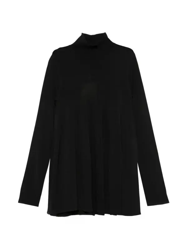TOTEME Crepe Turtleneck Top - Black