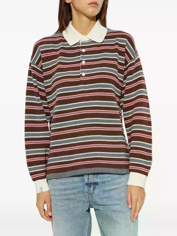 The Upside Wonder Striped Long-sleeve Polo Shirt