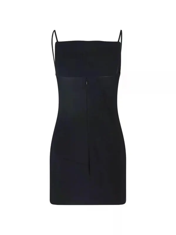 Givenchy Sliced Square-neck Spaghetti-strap Mini Dress - Black