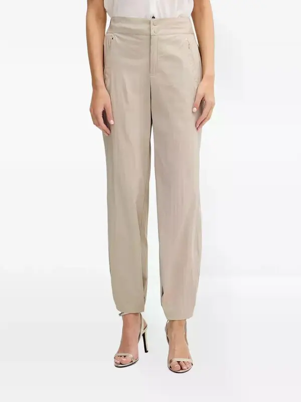 MOS MOSH Elasticated-waistband Tapered Trousers - Neutrals