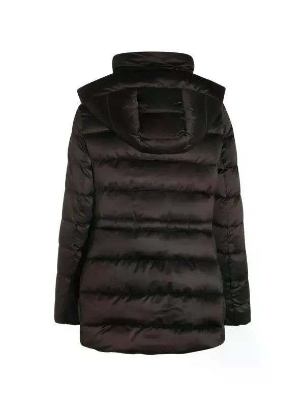 MOORER Quilted Hooded Coat - Brown