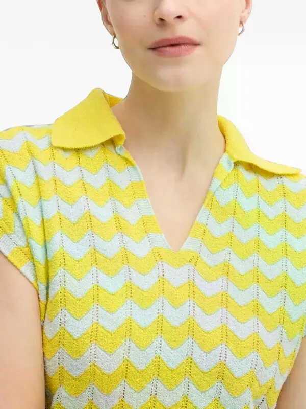 OUI Zigzag Knit V-neck T-shirt