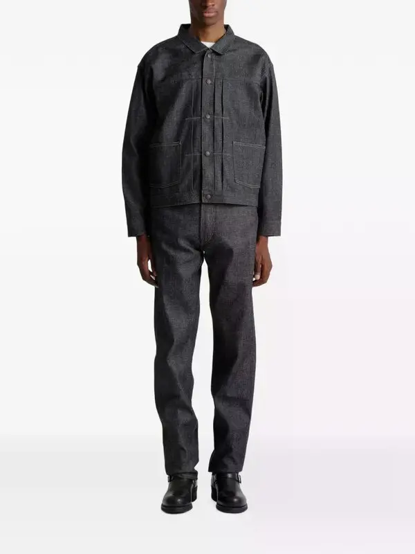 TAIGA TAKAHASHI Pleated Cinch-back Denim Jacket