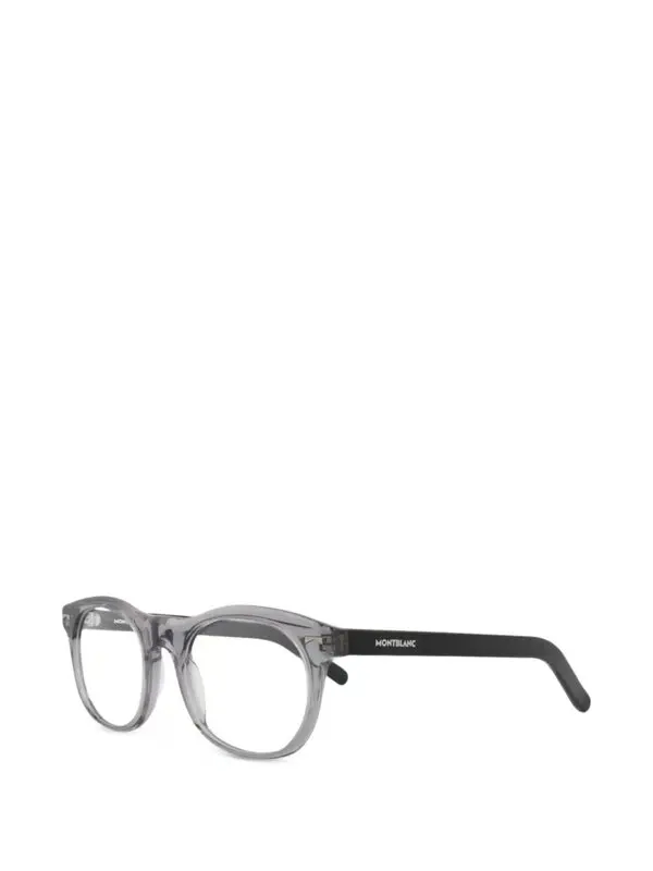 Montblanc Logo-print Round-frame Eyeglasses - Grey