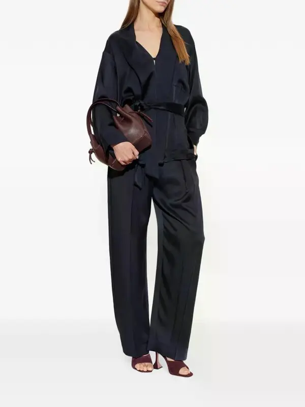 Victoria Beckham Cecilia Satin Pleated Trousers