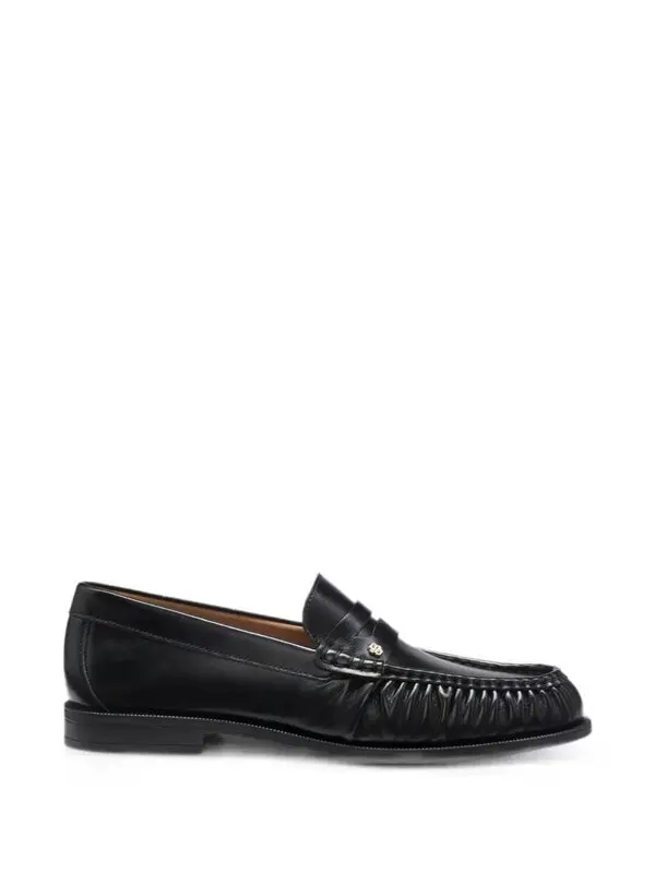 BOSS Lycia Leather Moccasins With Double B Monogram