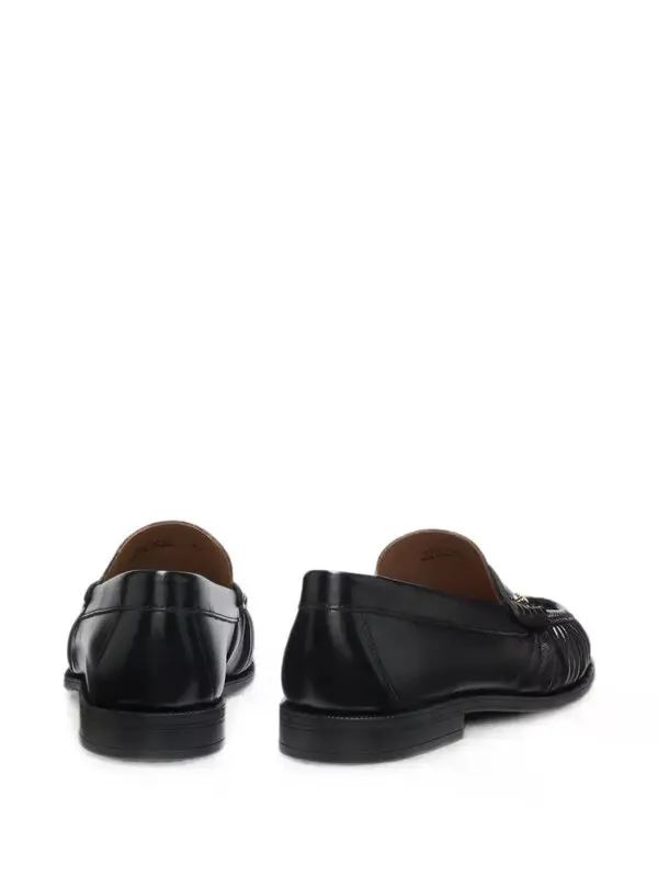 BOSS Lycia Leather Moccasins With Double B Monogram