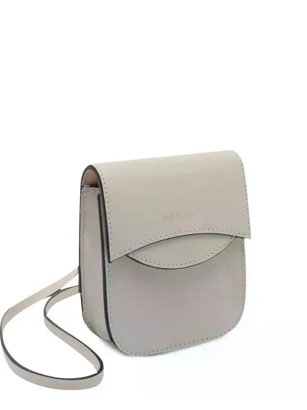 HIDESINS Logo Print Foldover Shoulder Bag - Neutrals
