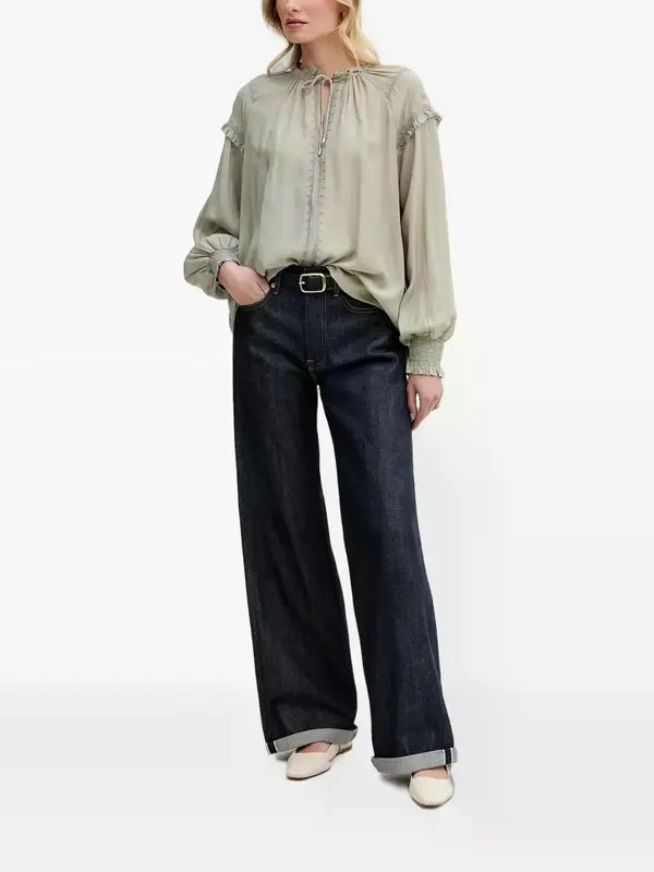 MOS MOSH Mmmarb Sansa Emb Ruffled Embroidered Blouse