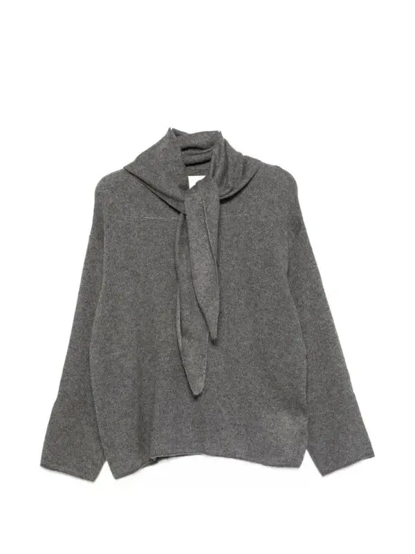 IVORY PARIS Emily Scarf-detail Fine Knit Sweater