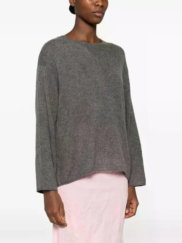 IVORY PARIS Emily Scarf-detail Fine Knit Sweater - Grey