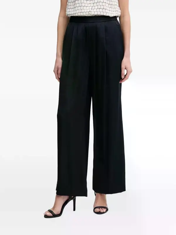 OUI Satin-finish Wide-leg Palazzo Trousers