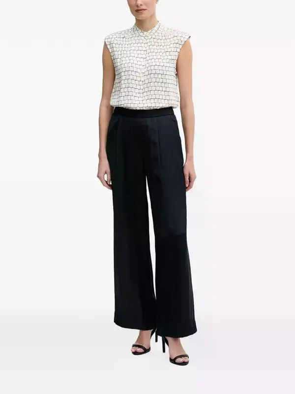 OUI Satin-finish Wide-leg Palazzo Trousers