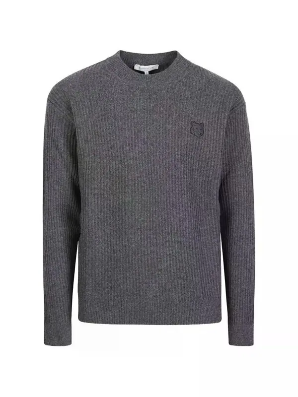 Maison Kitsuné Ribbed-knit Logo-patch Sweater