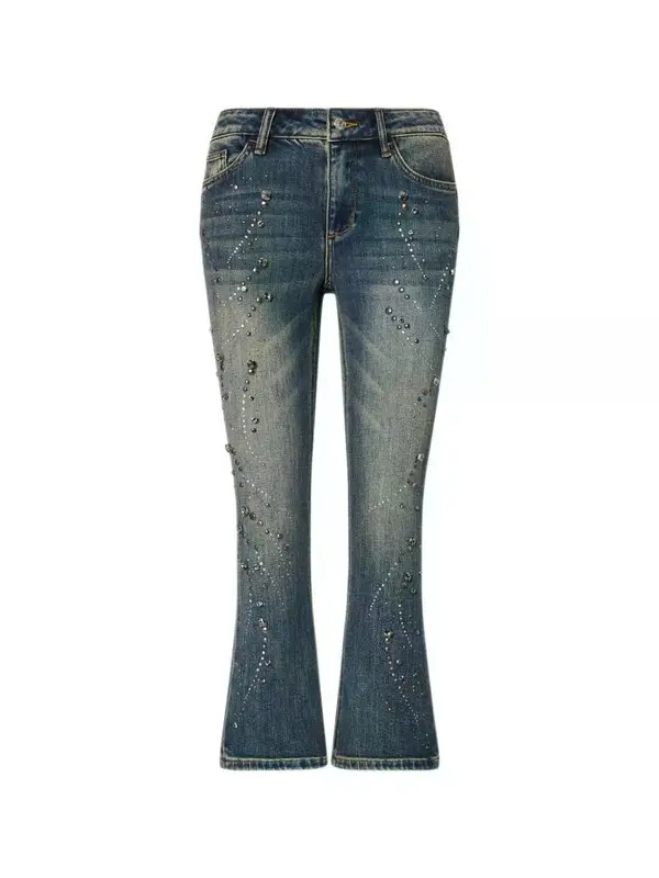Liu Jo Bootcut Jeans With All-over Rhinestone Embellishment