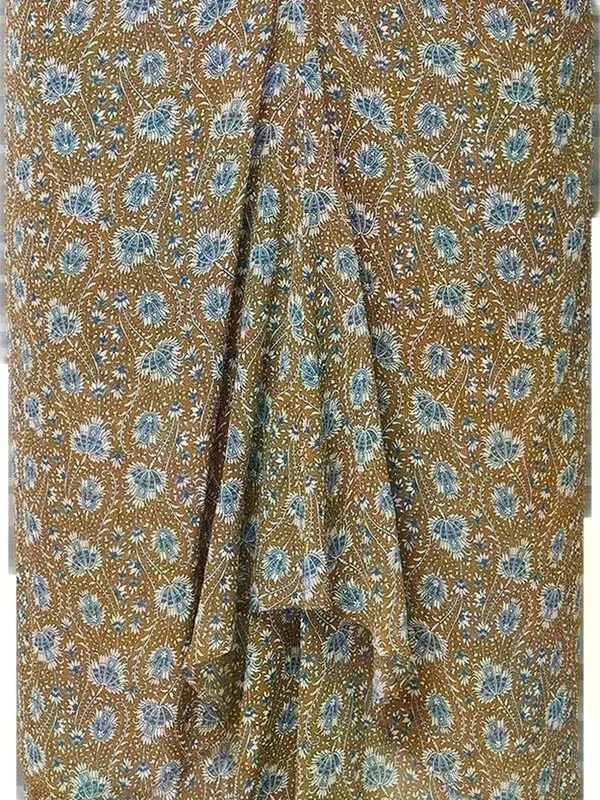 Veronica Beard Limani Floral-print Ruched Skirt