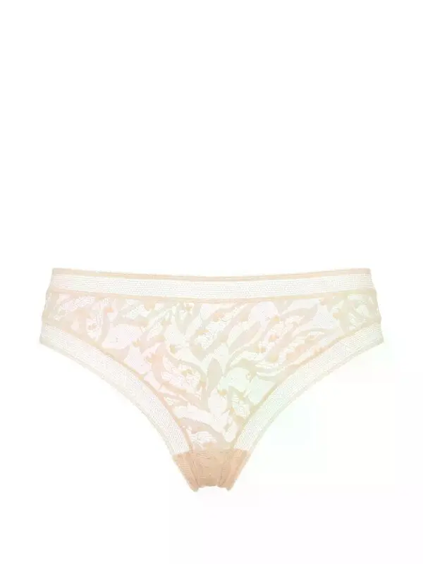 ERES Pistil Lace-embroidered Thong - Neutrals