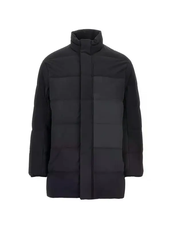 Emporio Armani Quilted High-neck Coat - Black