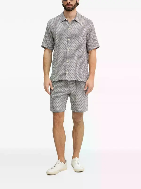 MOS MOSH Mmgfloyd Basso Geometric-pattern Elasticated-waist Shorts