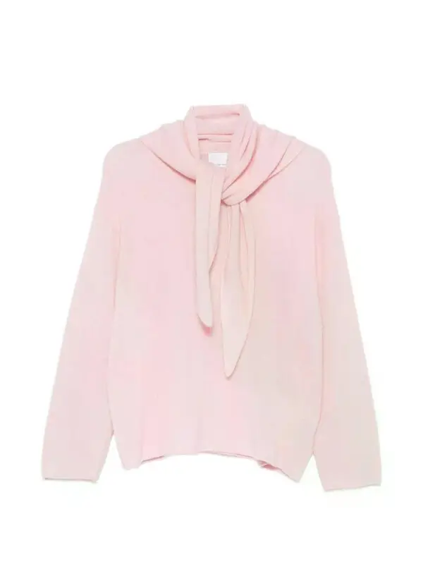 IVORY PARIS Tie-detail Knitted Sweater