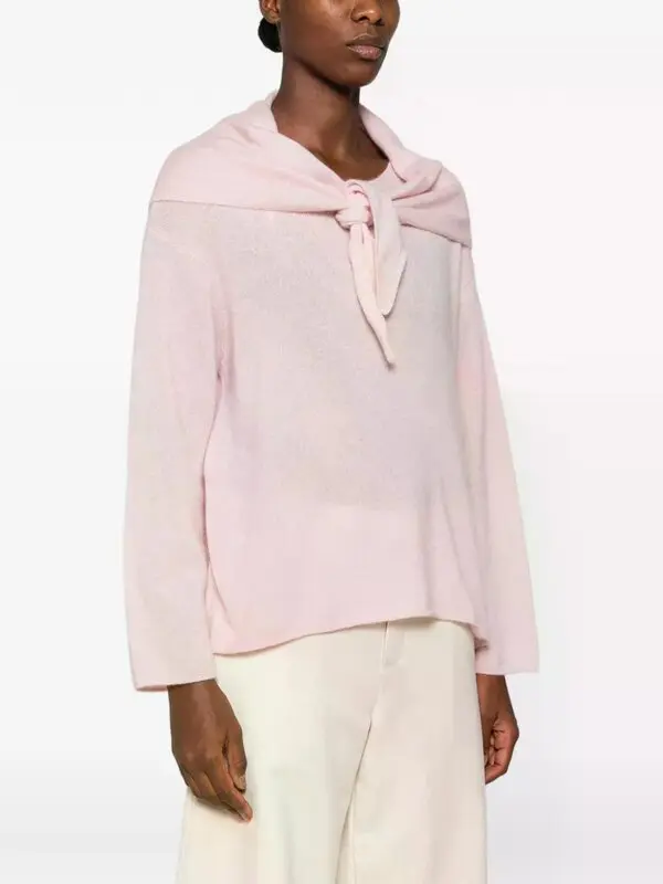 IVORY PARIS Tie-detail Knitted Sweater - Pink
