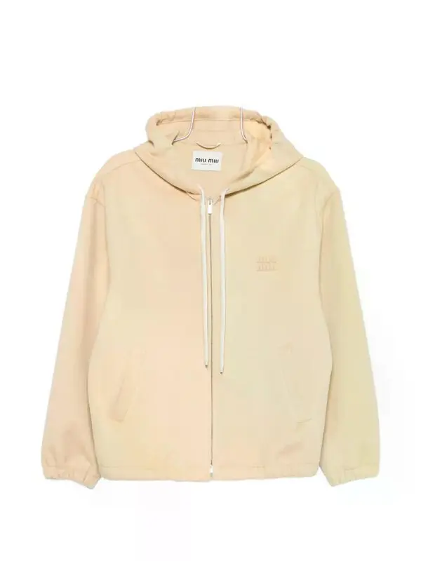 Miu Miu Logo-embroidered Zip-up Hoodie