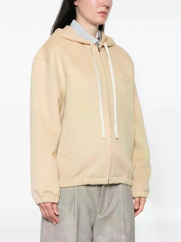 Miu Miu Logo-embroidered Zip-up Hoodie