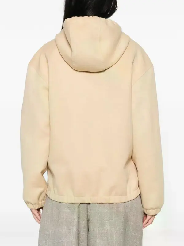 Miu Miu Logo-embroidered Zip-up Hoodie