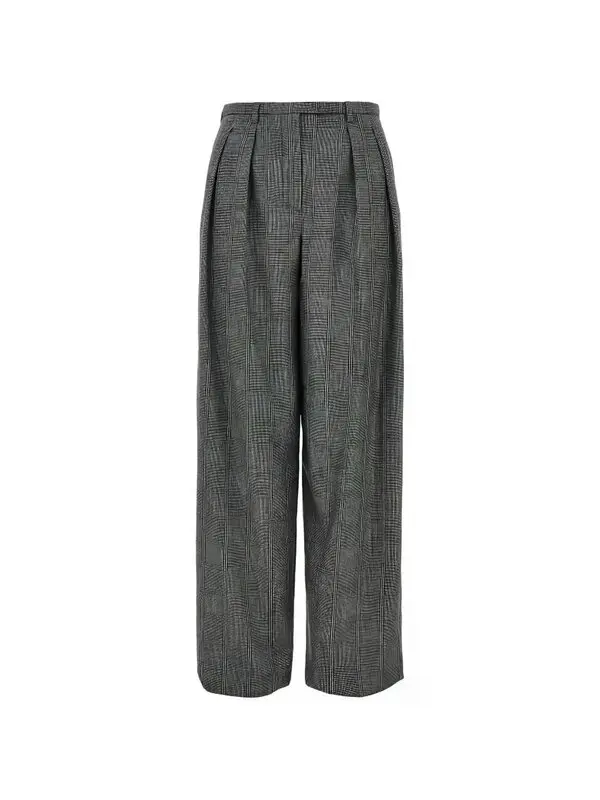 Emporio Armani Check-pattern Pleated Tailored Trousers