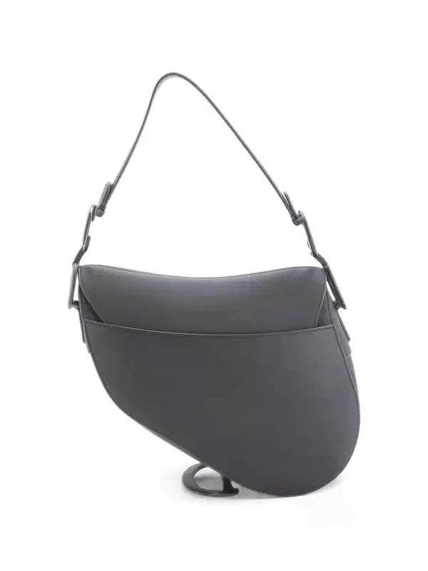 Dior Ultra Matte Saddle Handbag Leather Medium Shoulder Bag - Black