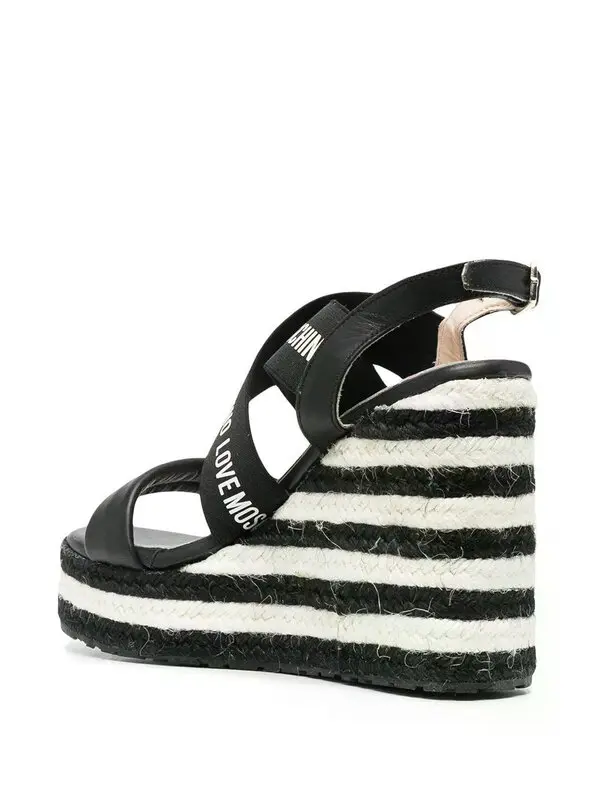 Moschino Striped Wedge Sandals