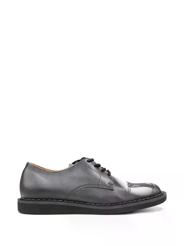 Undercover Graphic Print Leather Derby Shoes