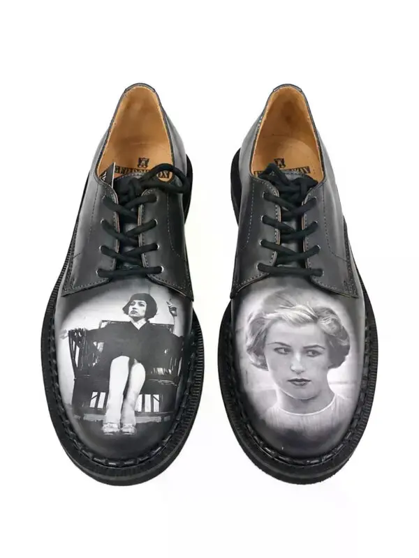 Undercover Graphic Print Leather Derby Shoes