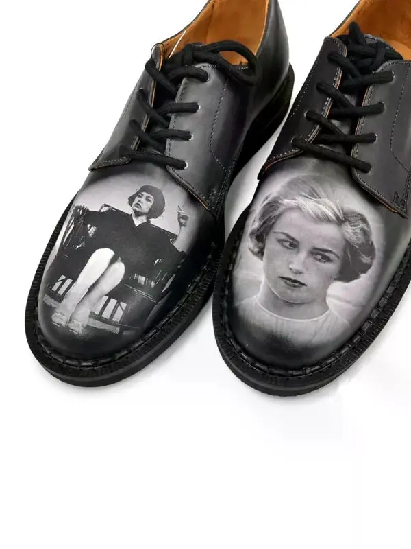 Undercover Graphic Print Leather Derby Shoes