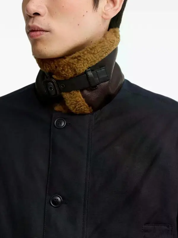 Barbour Single-breasted Coat With Faux-shearling Collar